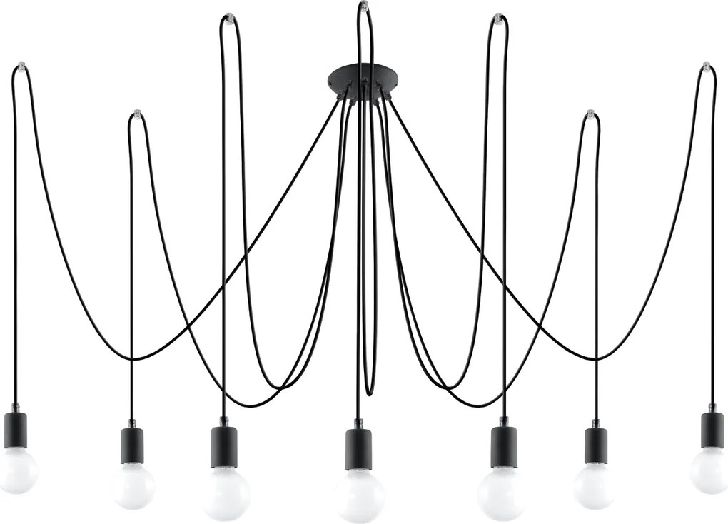 Sollux Lighting Lustr EDISON 7 černý