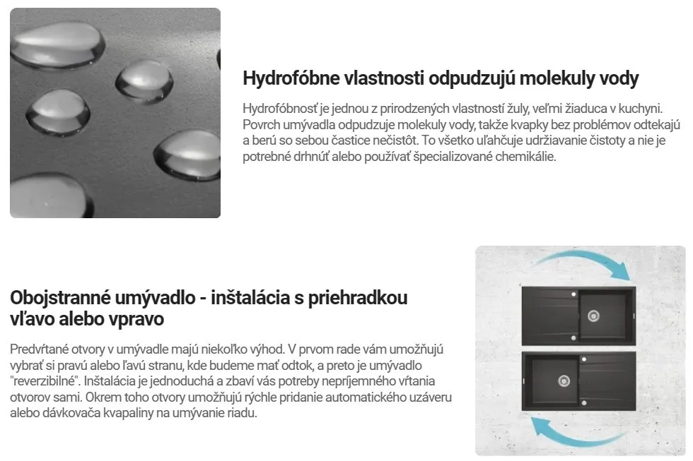 Deante Magnetic, 2-komorový granitový dřez s odkapávačem 1160x500x224 mm, šedá metalíza, DEA-ZRM_S213
