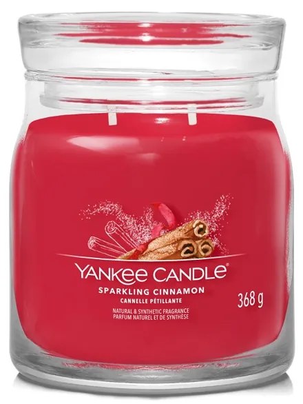 Yankee Candle Signature svíčka střední Sparkling Cinnamon, 368g