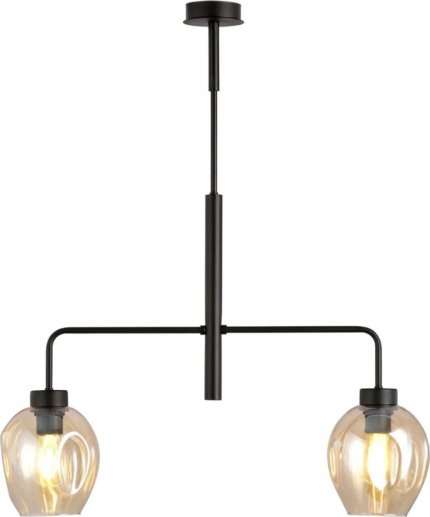 Závěsná lampa Emibig 2xE27 60W Lukka 2 Black/amber