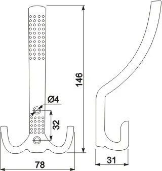 KĽUČKA CAMEL věšák velký Satén