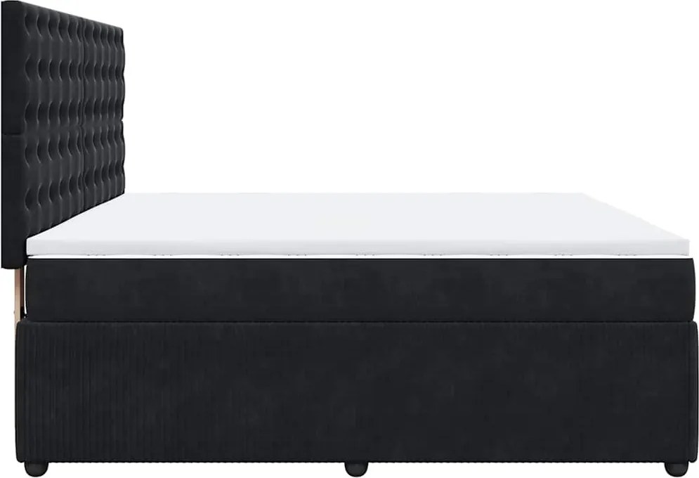 Box spring postel s matrací černá 180x200 cm samet 3294720