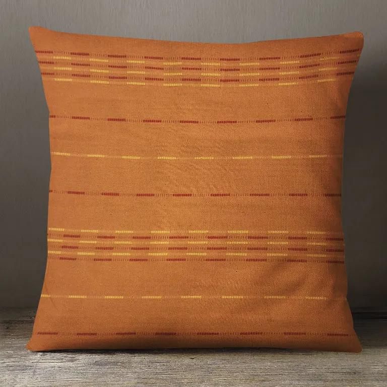 Goldea bavlněný povlak na polštář kanafas - vzor oranžové pruhy 40 x 60 cm