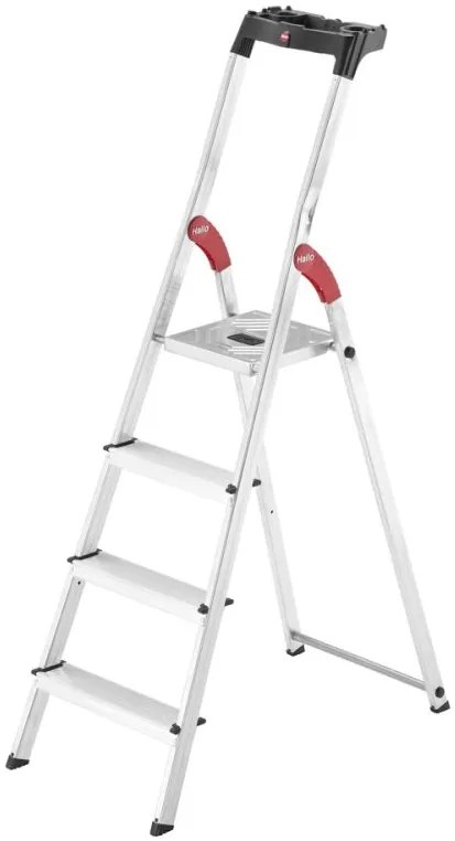 Hliníkové schůdky Hailo L60 3+1 příčka, nosnost 150 kg, 8160-407