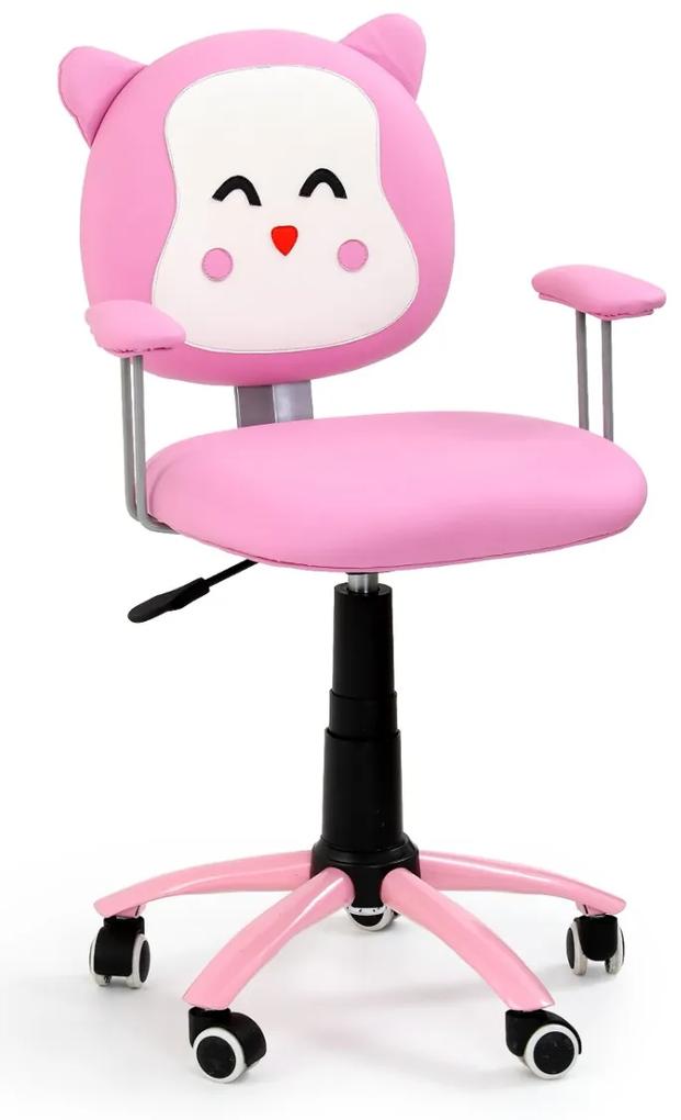 Otočná židle pro mládež Růžová Eko kůže DILA