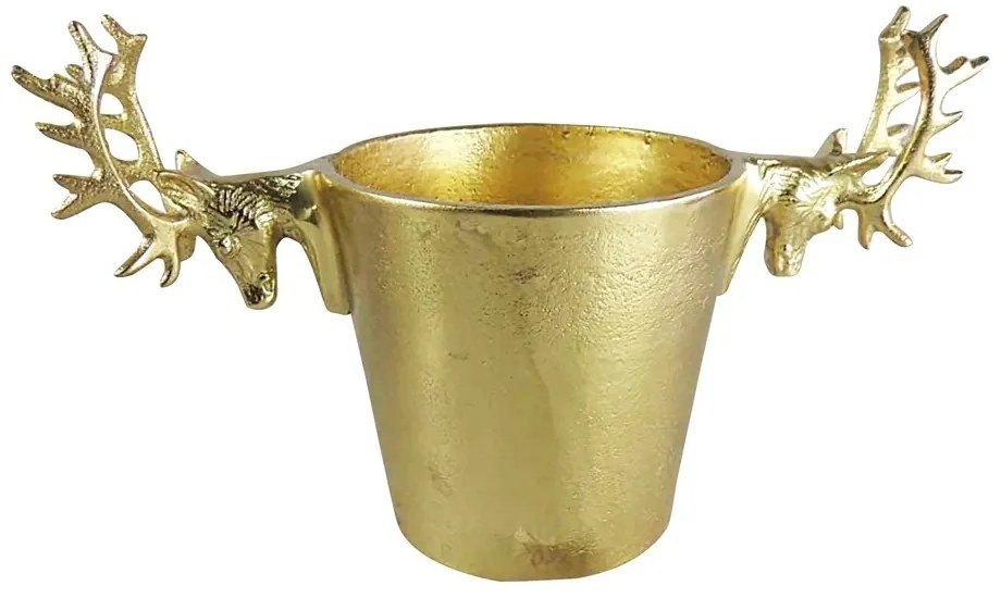 Zlatá kovová chladící mísa na šampaňské s jeleny Dearly - 32*15.5cm