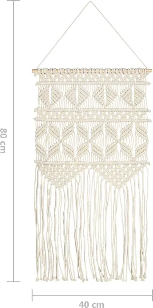 Nástěnný závěs macramé 40 x 80 cm bavlna 323997