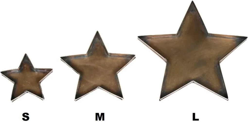 Chic Antique Dekorativní tácek Star Antique Brass S, zlatá barva, kov