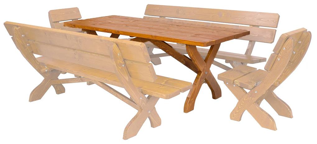 Drewmax MO112 stůl - Zahradní stůl z masivního smrkového dřeva 200x90x72cm - Dub