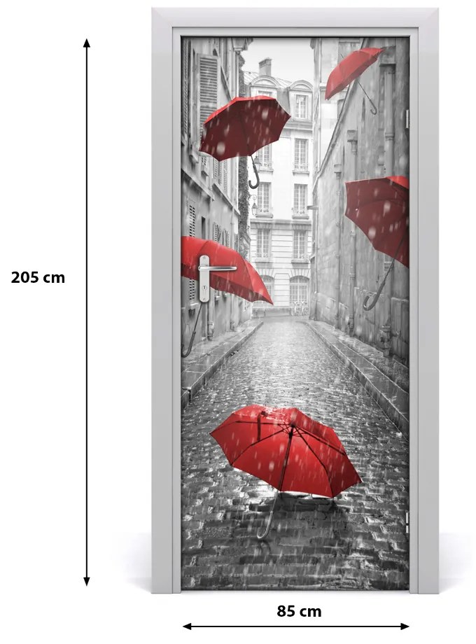 Fototapeta samolepící na dveře deštník Francie 85x205 cm