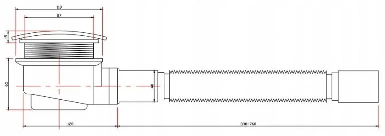 Sprchová vanička obdélníková MEXEN SLIM 140x100 cm + sifon