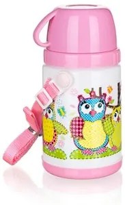 BANQUET OWLS Termoláhev s hrnkem Pink 320 ml 12638000P