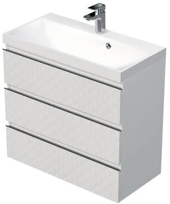Koupelnová skříňka s umyvadlem SAT Cube Way 80x71x40 cm bílá mat CUBE3D803ZB