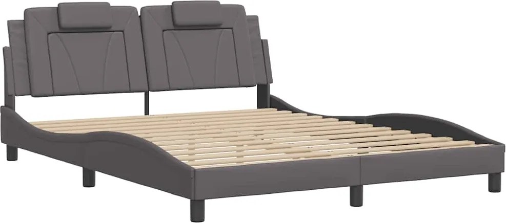 Rám postele Viana bez matrace šedý 160x200 cm umělá kůže 3208106
