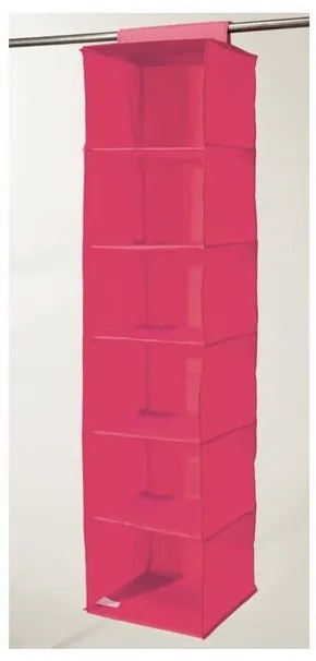 Růžový závěsný organizér s 6 přihrádkami Compactor Garment