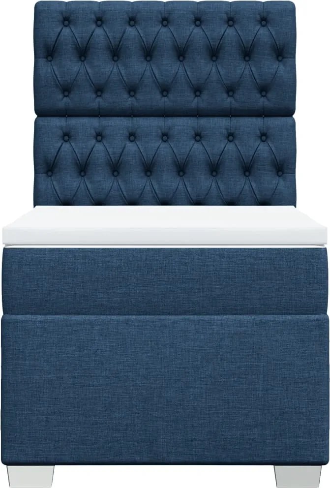 Box spring postel s matrací modrá 90x190 cm textil 3290356
