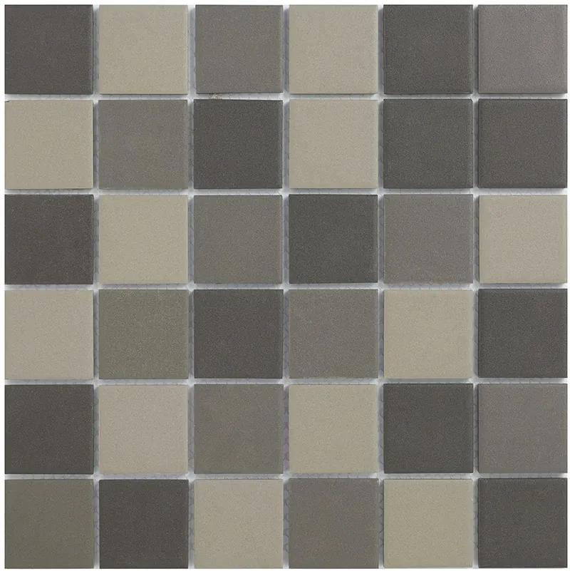 The Mosaic Factory Obklad keramická šedá Mozaika MIX 5 Grey, Athracite, Black 4,8x4,8 (30,9x30,9) cm - LO10MIX1