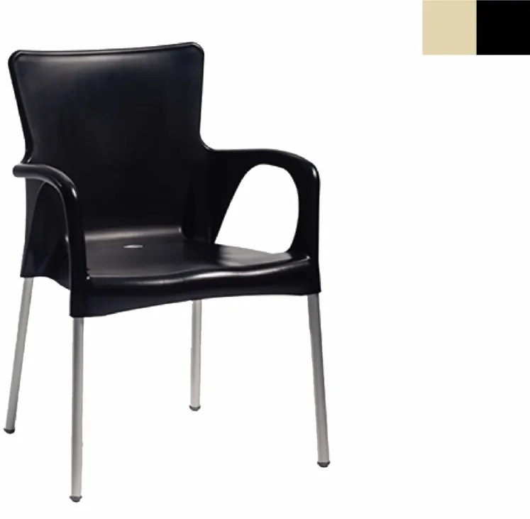 ROJAPLAST Zahradní židle - ANA, plastová/kovová Barva: černá