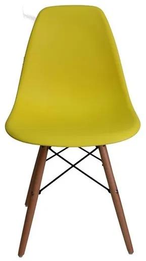 Jídelní židle BASIC žlutá - skandinávský styl