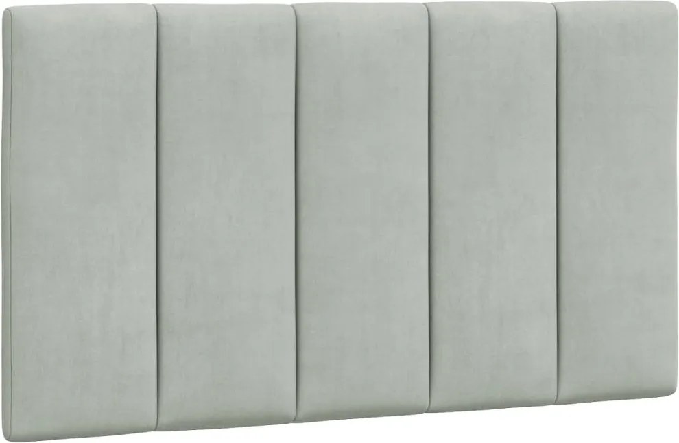 Postel s matrací Hanko světle šedá 80 x 200 cm samet 3208562