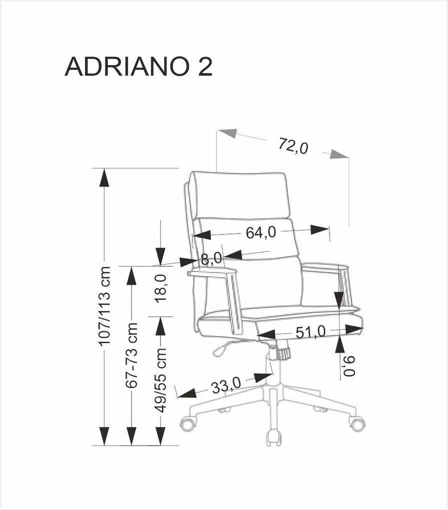 Otočné kancelářské křeslo Adriano 2 eko kůže černé