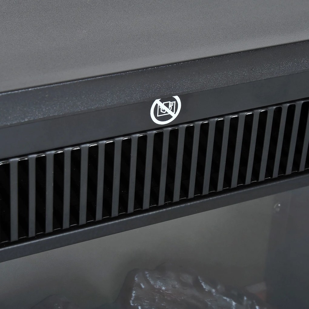 HOMCOM elektrický krb elektrická kamna stojící krb s efektem plamene 6001200W kov černý 34x17x31 cm pro příjemné večery |