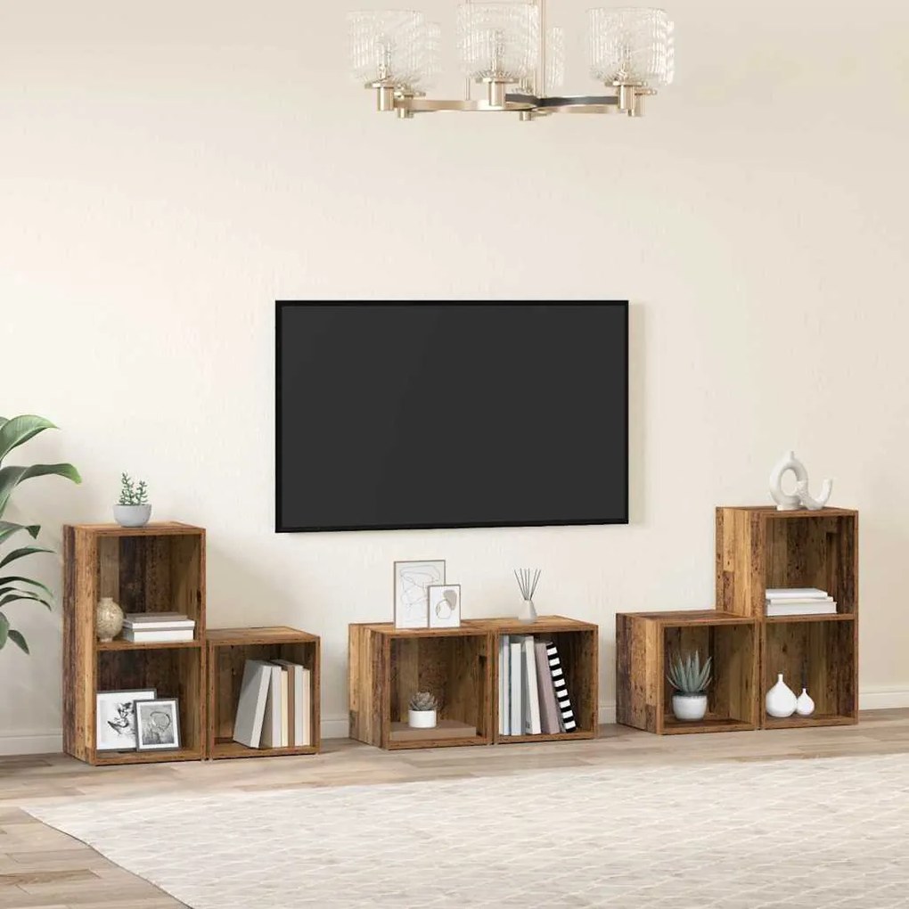 Sestava TV skříněk 6 ks Staré dřevo Kompozitní dřevo 3393162