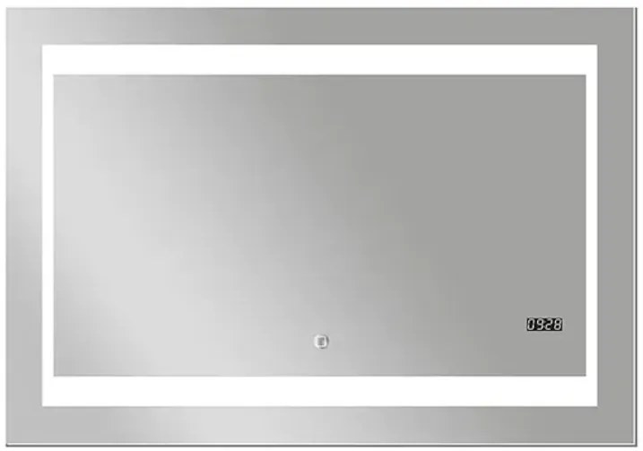 Zrcadlo s LED osvětlením DSK Silver Futura / 100 x 70 cm / dotykový spínač / neutrální bílá