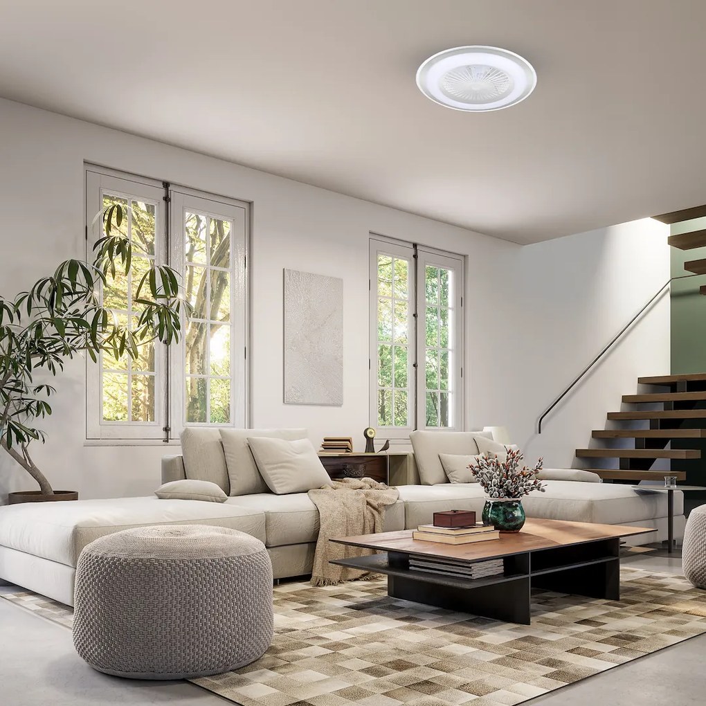 Stropní LED svítidlo Zephyr, 1x LED 48w, 3000-6000k, s, s ventilátorem a ovladačem