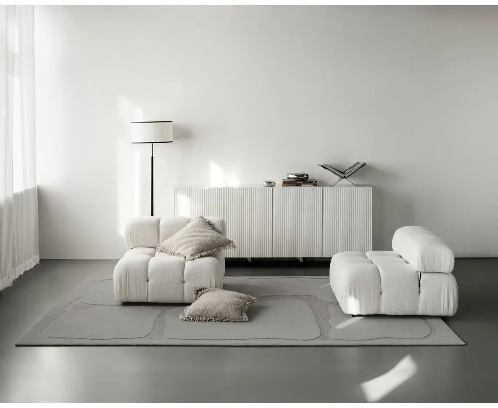 Šedý vlněný koberec 160x230 cm Morphic Organica – Agnella