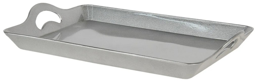 Stříbrmý melaninový podnos s uchy - 45*32*3 cm