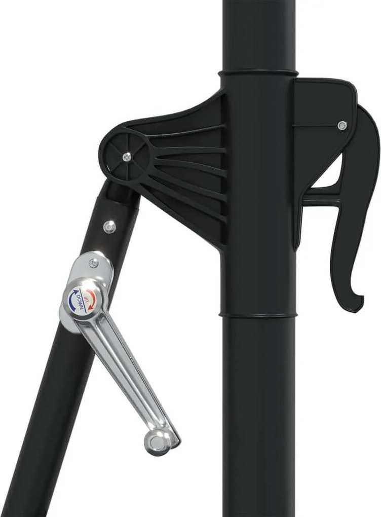 vidaXL Nástěnný slunečník s kovovou tyčí 300 cm [47299] Barva: Černá