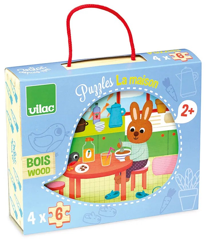 Vilac Dřevěné puzzle Dům