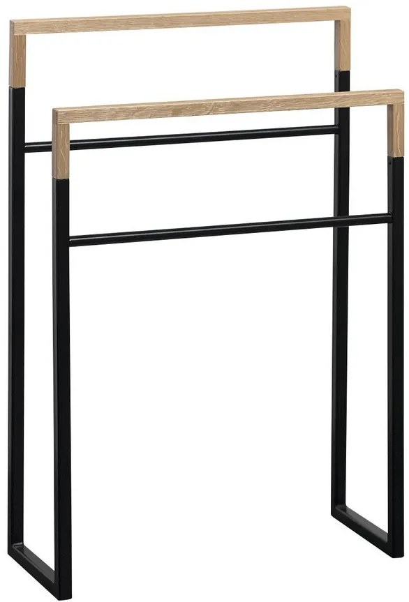 Sapho, SKA Stojan na ručníky, 550x800x200mm, černá mat/dub, SKA308