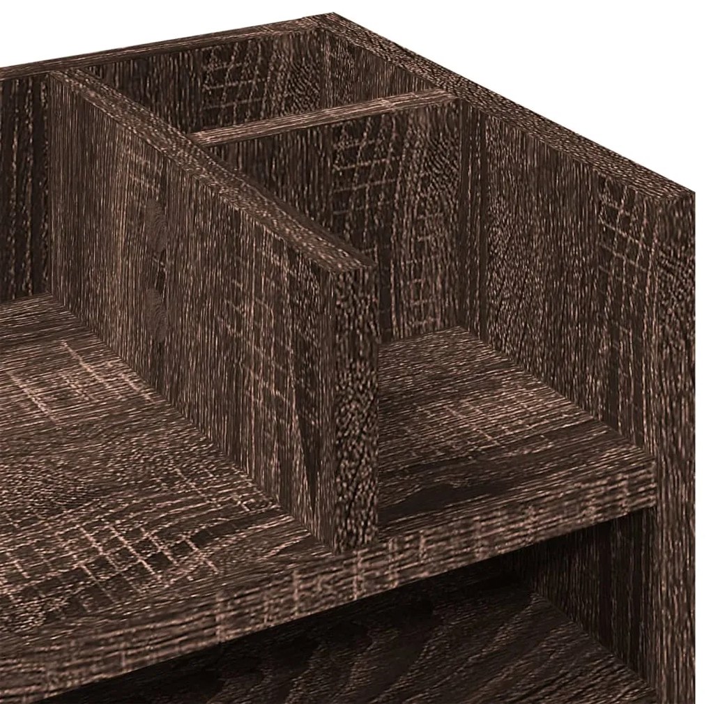 Stolní organizér hnědý dub 44,5 x 24 x 25 cm kompozitní dřevo