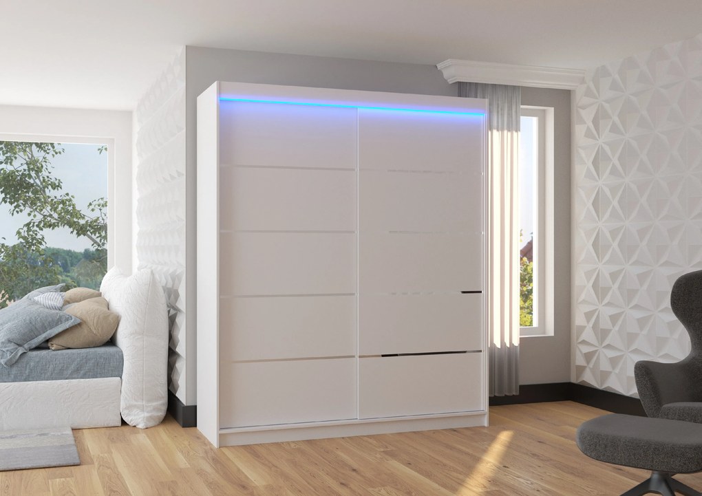 ADRK Furniture Posuvná skříň s LED osvětlením SPECTRA 180