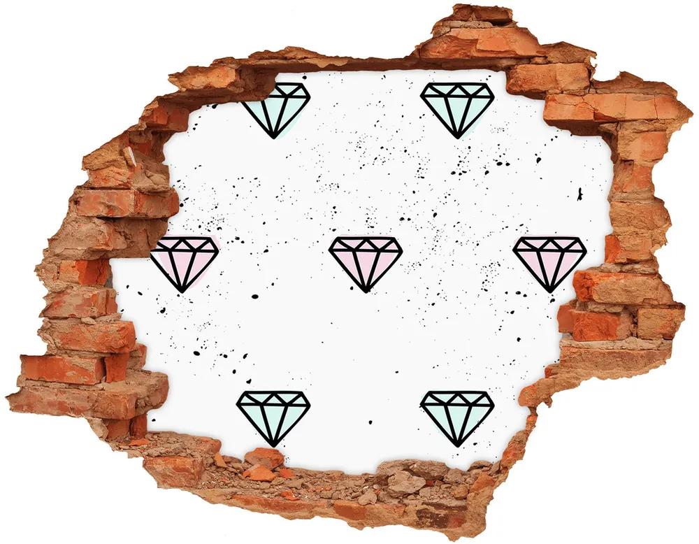 Wallmuralia Fototapeta díra na zeď Diamanty 90x70 cm