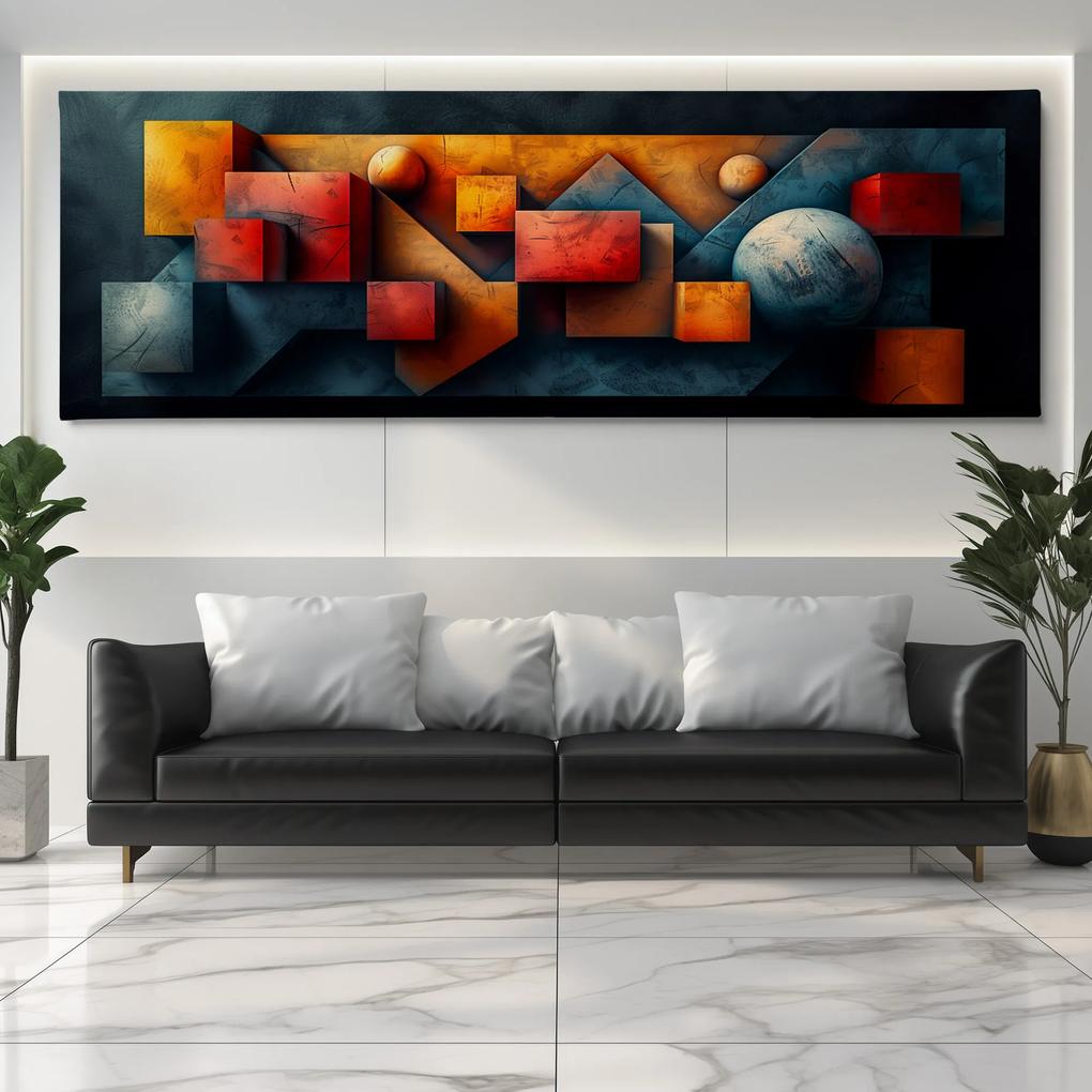 Obraz na plátně - Morseovy kvádry FeelHappy.cz Velikost obrazu: 120 x 40 cm