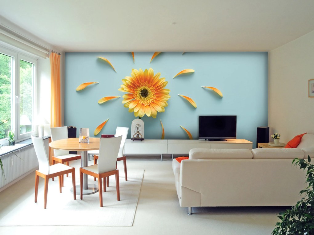 Malvis ® Tapeta jednoduchá a veselá gerbera Vel. (šířka x výška): 360 x 260 cm