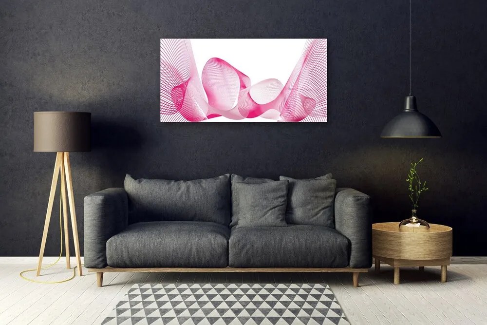 Obraz na skle Abstrakce Čáry Vlny Umění 120x60 cm