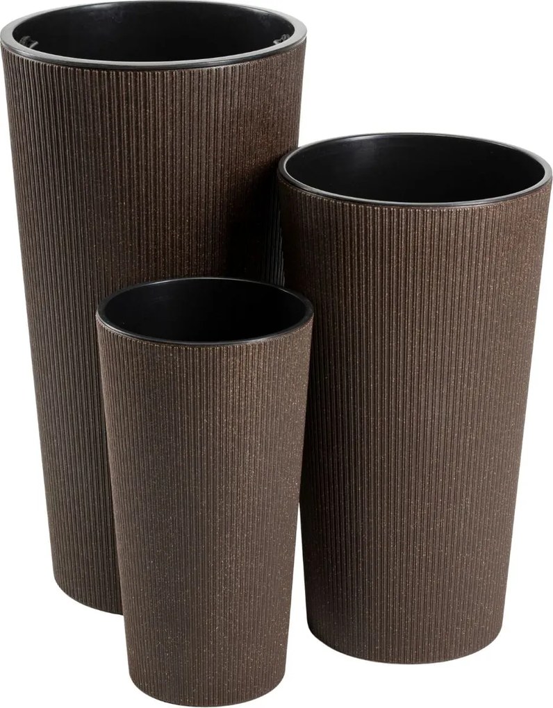 PLASTOVÝ KVĚTINÁČ URBANIKA ECO 57X29,5 CM TMAVĚHNĚDÁ