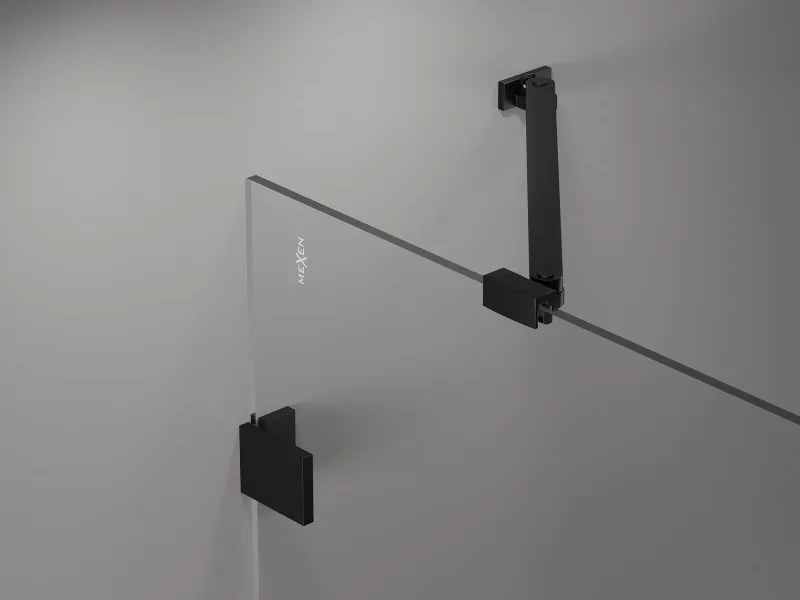 Mexen Lunar sprchové dveře otevírací pravé 115 cm, transparentní, černé - 834-115-000-70-00-P