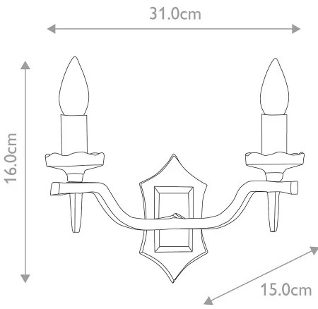 Elstead RY2B-BLACK - Nástěnné svítidlo RECTORY 2xE14/60W/230V