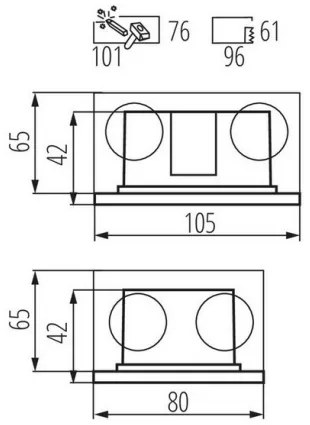 Orientační svítidlo 230V Kanlux GLASI LED 3W P NW-GR šedá 4000K neutrální bílá 33695