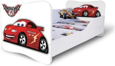 Dětská postel Červené auto - butterfly - Rozměry postele délka 140 x šířka 70