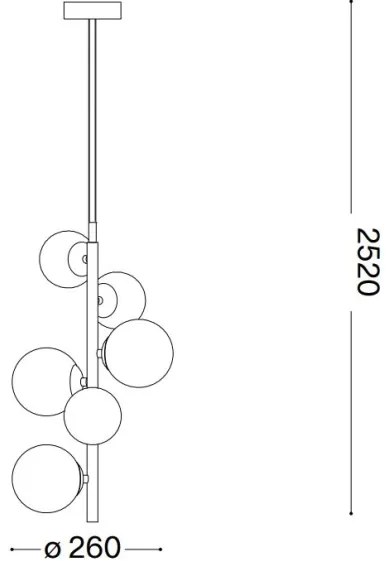 Ideal Lux - LED Lustr na lanku PERLAGE 6xG9/3W/230V pr. 26 cm zlatá/bílá