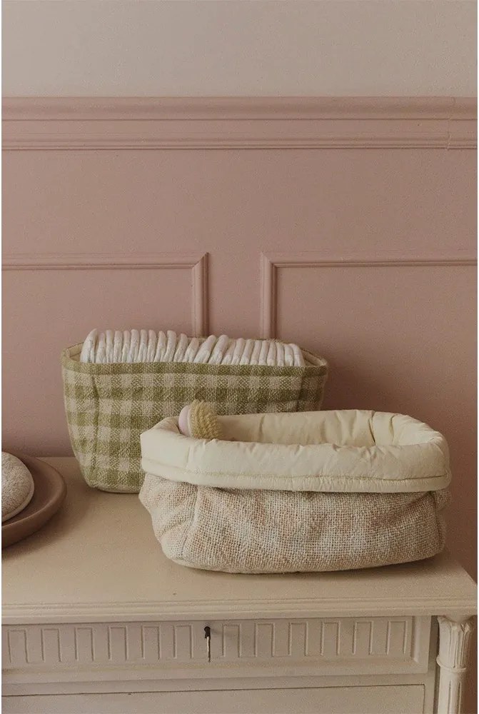 Světle zelený látkový dětský koš na hračky 30x20x20 cm Swan Matcha – Lorena Canals