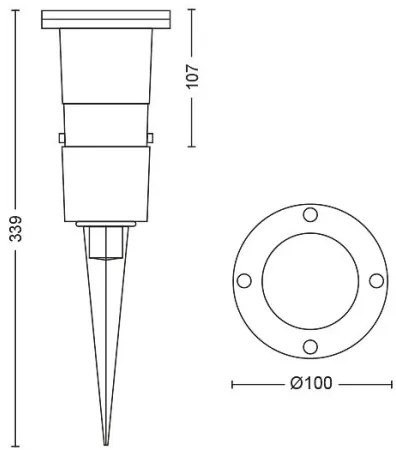 Philips 1748130P0 - LED Venkovní lampa PULED 1xGU10/5W/230V IP44