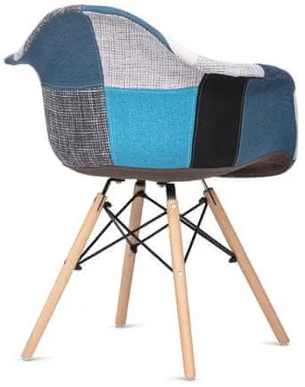 Autronic Moderní jídelní židle Aitronic Jídelní židle, potah látka patchwork, dřevěné nohy, masiv přírodní buk (CT-768 PW2)