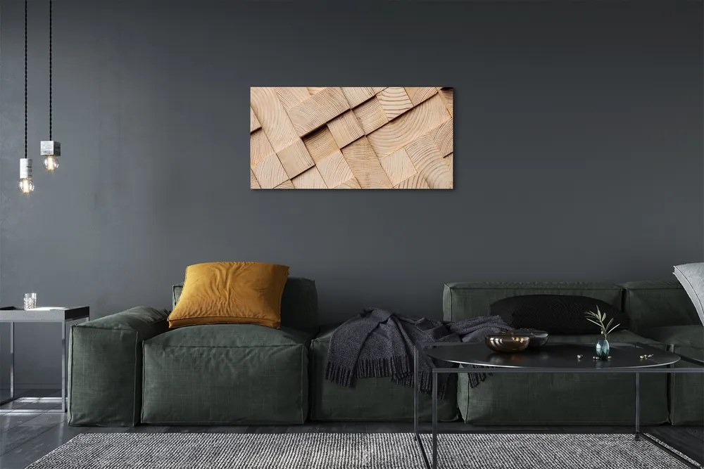 Obrazy na plátně složení zrna dřeva 140x70 cm